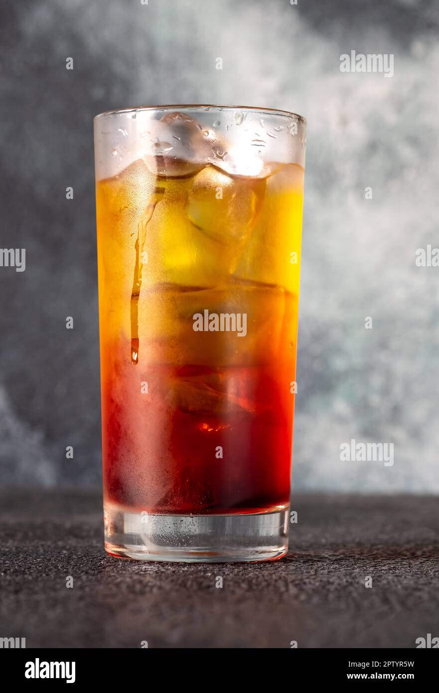 Glass of Florence Fizz Cocktail on gray background Stock Photo - Alamy