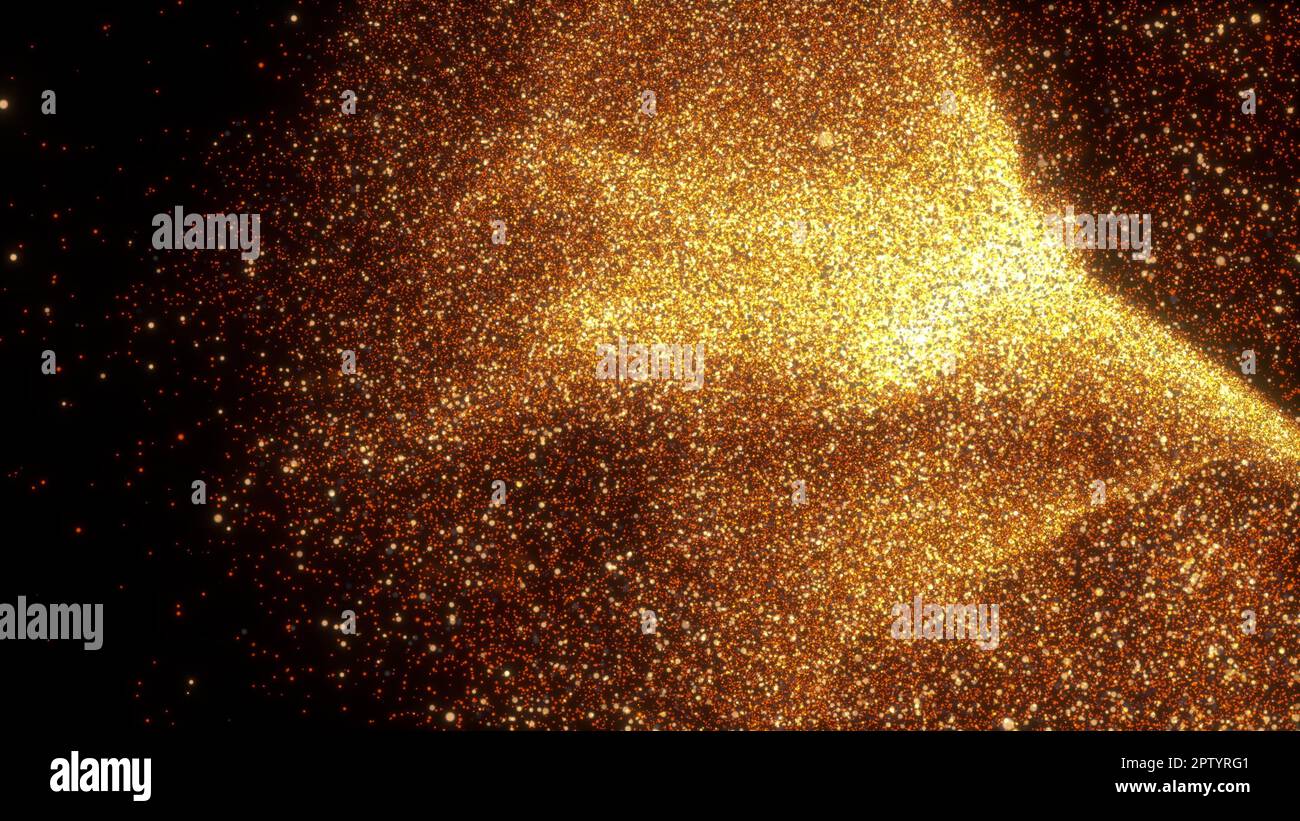 Ember gold particles. Computer generated 3d render Stock Photo - Alamy