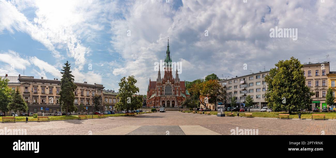 A panorama picture of the St. Joseph's Church and the Podgórze main ...