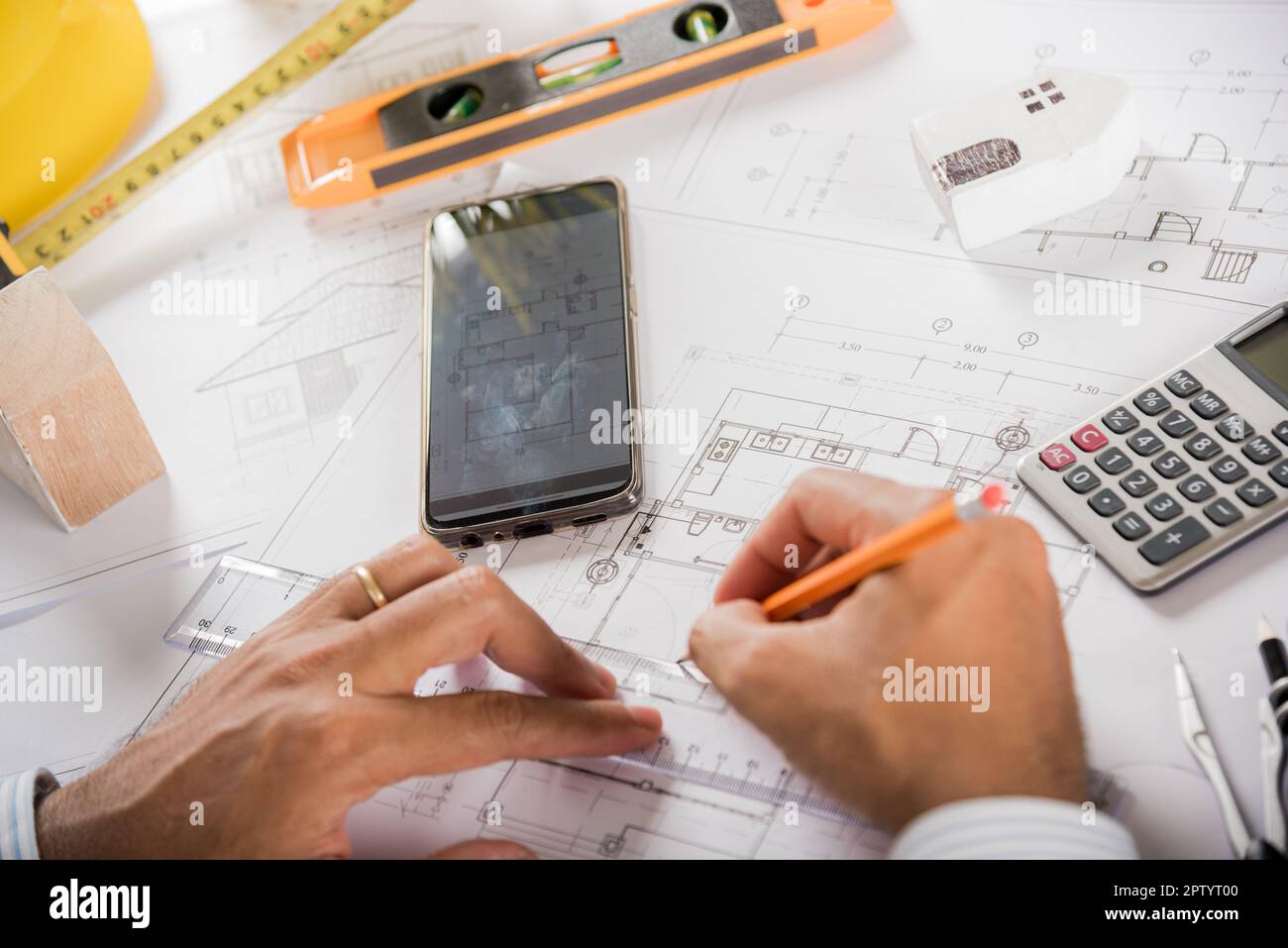 Architect workplace. Architectural building design and construction ...