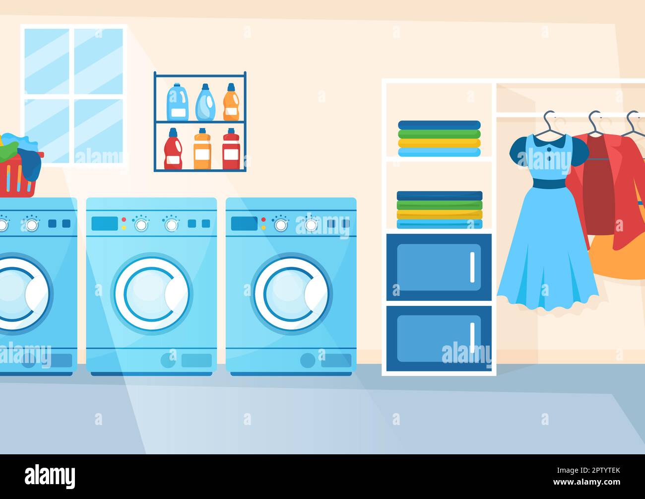Dry Cleaning Store Service with Washing Machines, Dryers and Laundry ...