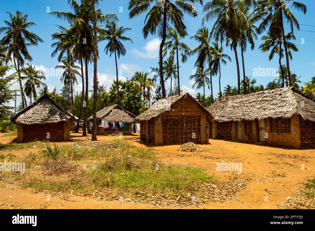 traditional mud house near the village of Watamu in southern Kenya ...