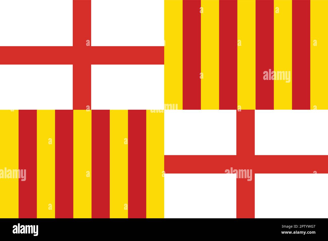 Flag Of The City Of Barcelona Stock Vector Image & Art - Alamy