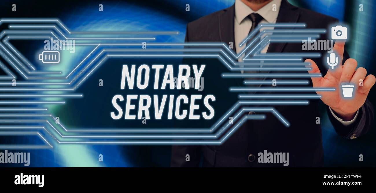 Writing displaying text Notary Services, Business concept services ...
