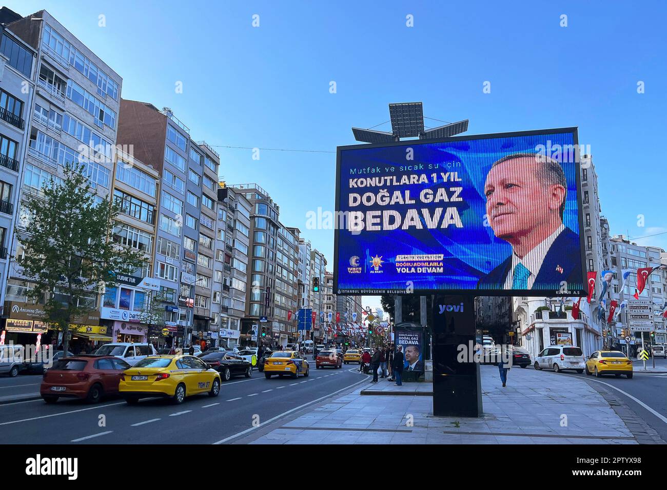 Istanbul, Turkey. 28th Apr, 2023. An election poster of Turkish ...