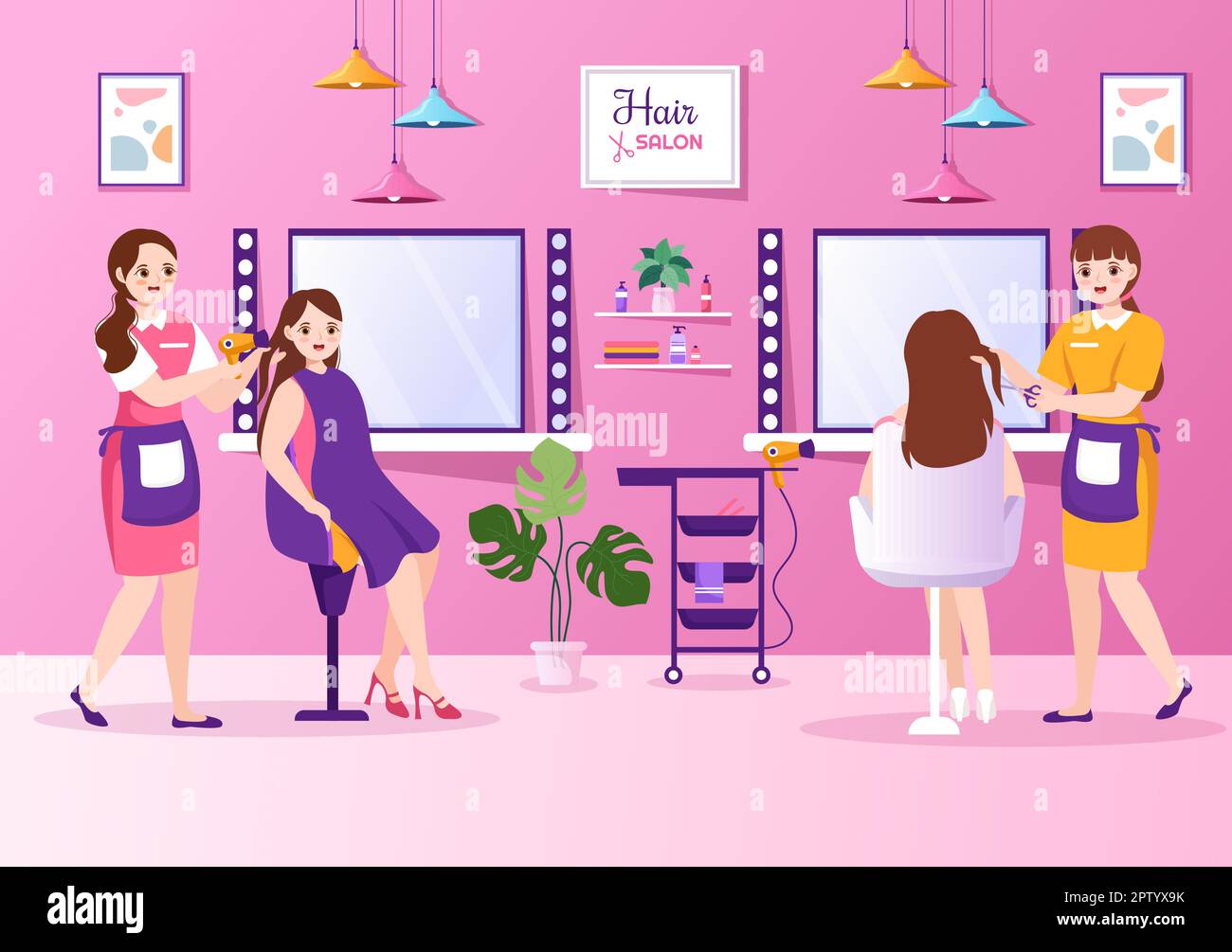 Hair Salon with Hairdresser, Haircut, Haircare and Hairstyle in Beauty ...