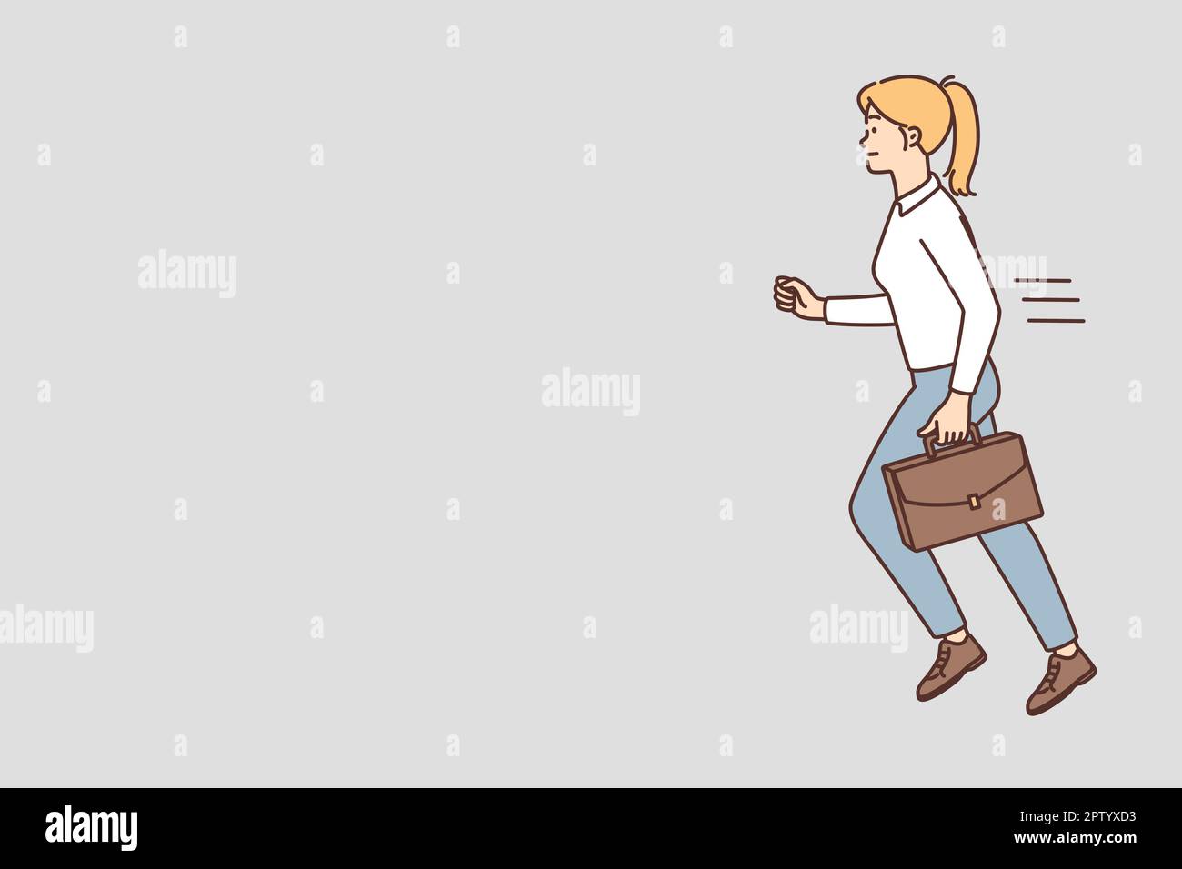 Hurry and work and female and office Stock Vector Images - Alamy