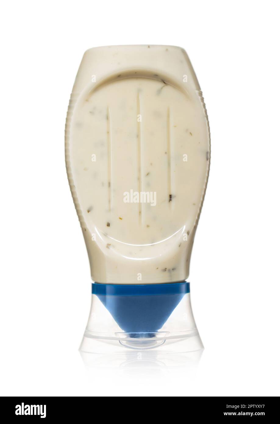 Garlic and herb classic sauce in plastic container on white Stock Photo ...