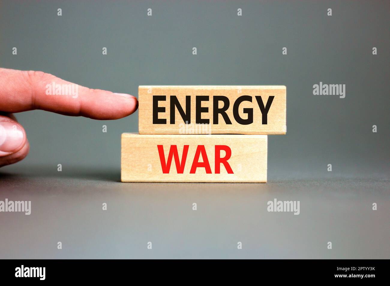 Energy war symbol. Concept words Energy war on beautiful wooden block ...
