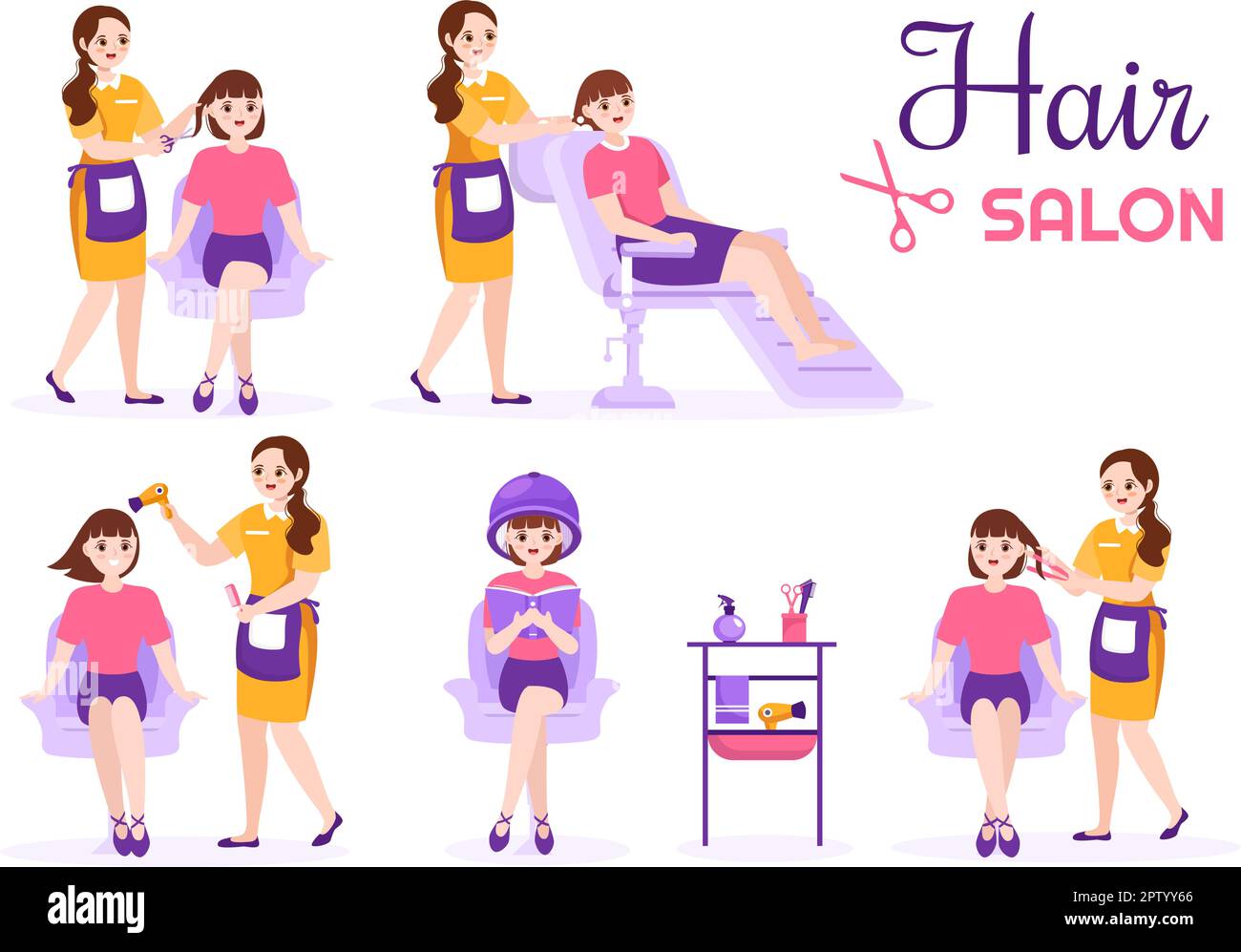 Hair Salon with Hairdresser, Haircut, Haircare and Hairstyle in Beauty ...