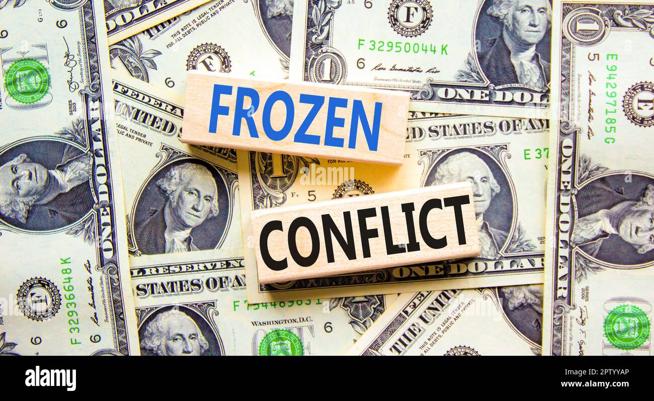 Frozen conflict symbol. Concept words Frozen conflict on beautiful ...