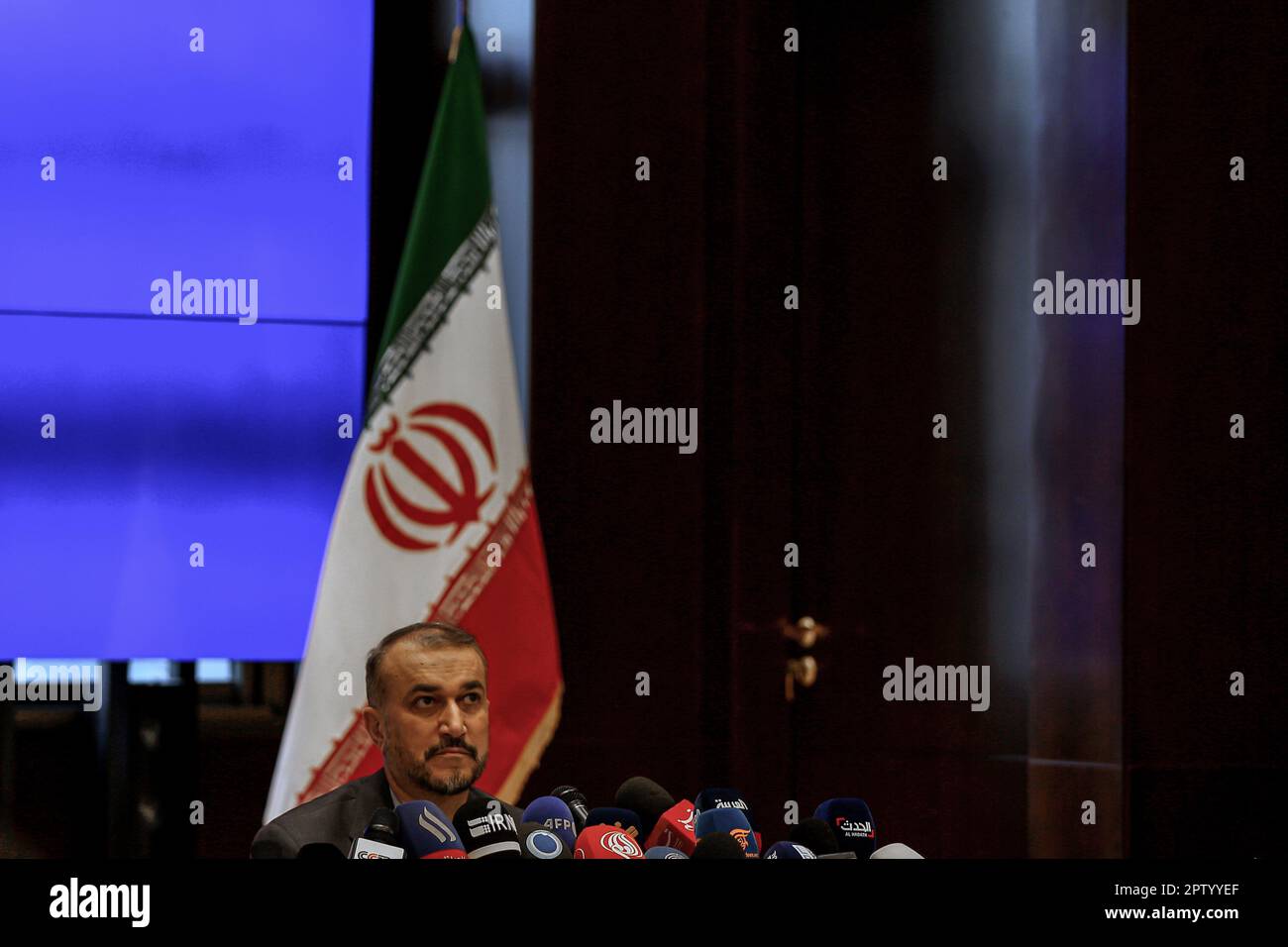 Beirut Lebanon 28th Apr 2023 Iranian Foreign Minister Hossein Amir