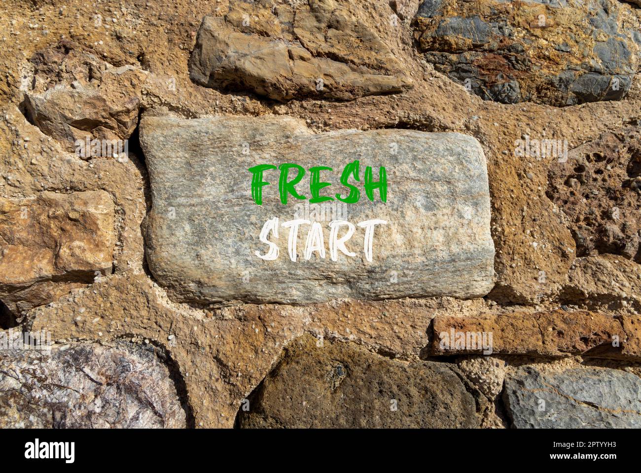 Fresh start and motivational symbol. Concept words Fresh start on ...