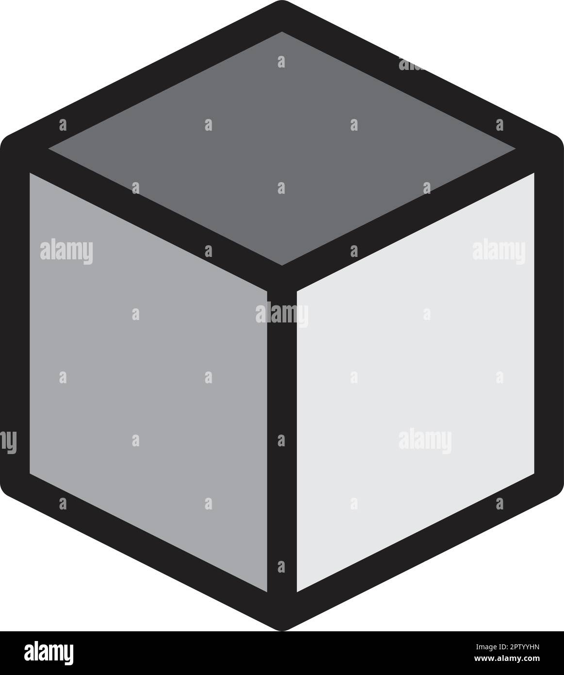 Cube icon, cuboid block shape vector element illustration Stock Vector ...