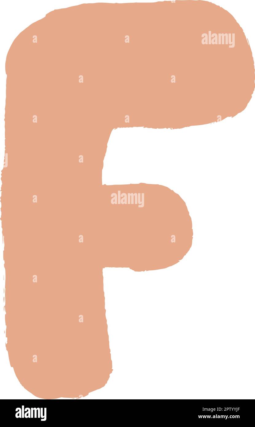Alphabet F letter Hand Drawn illustration element for kids kindergarten ...