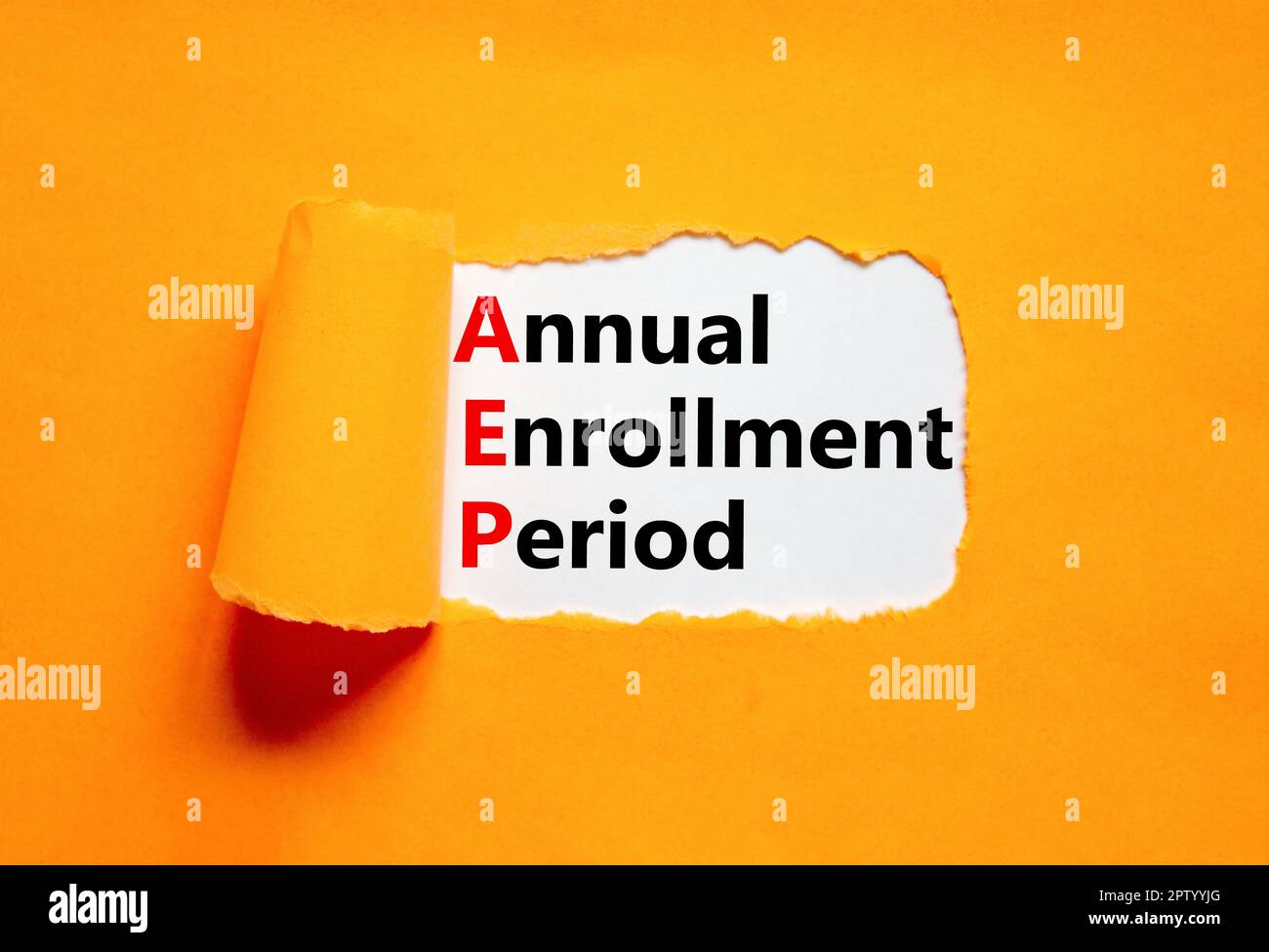 AEP symbol. Concept words AEP Annual enrollment period on beautiful ...