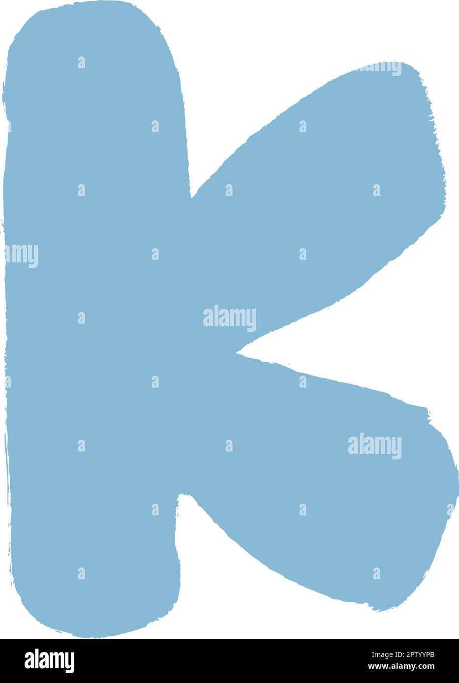Alphabet K letter Hand Drawn illustration element for kids kindergarten ...