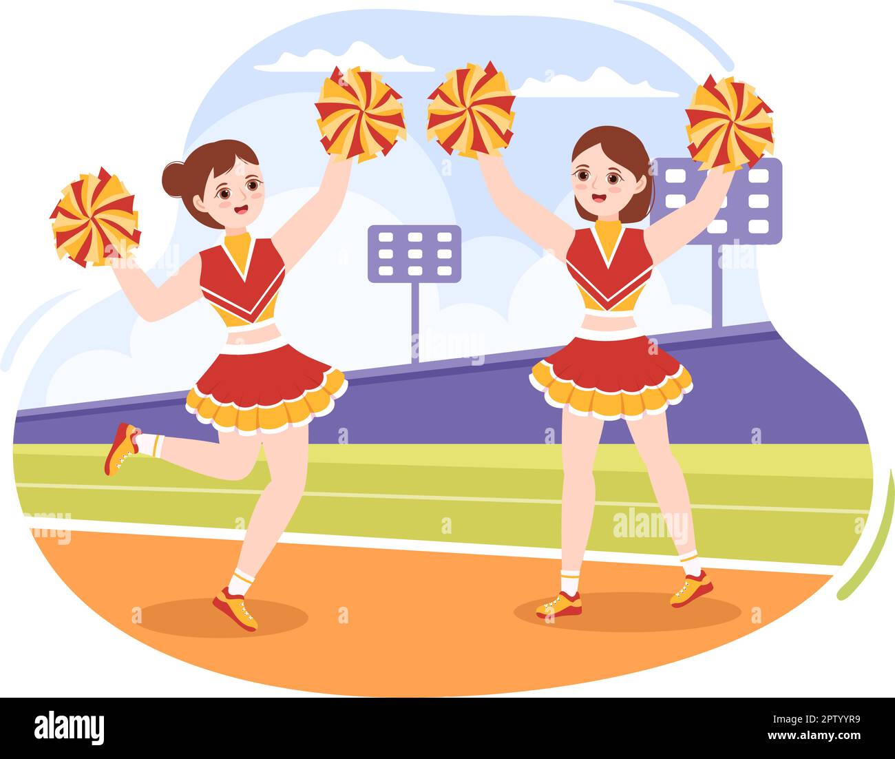 Cartoon girl dancing hi-res stock photography and images - Alamy