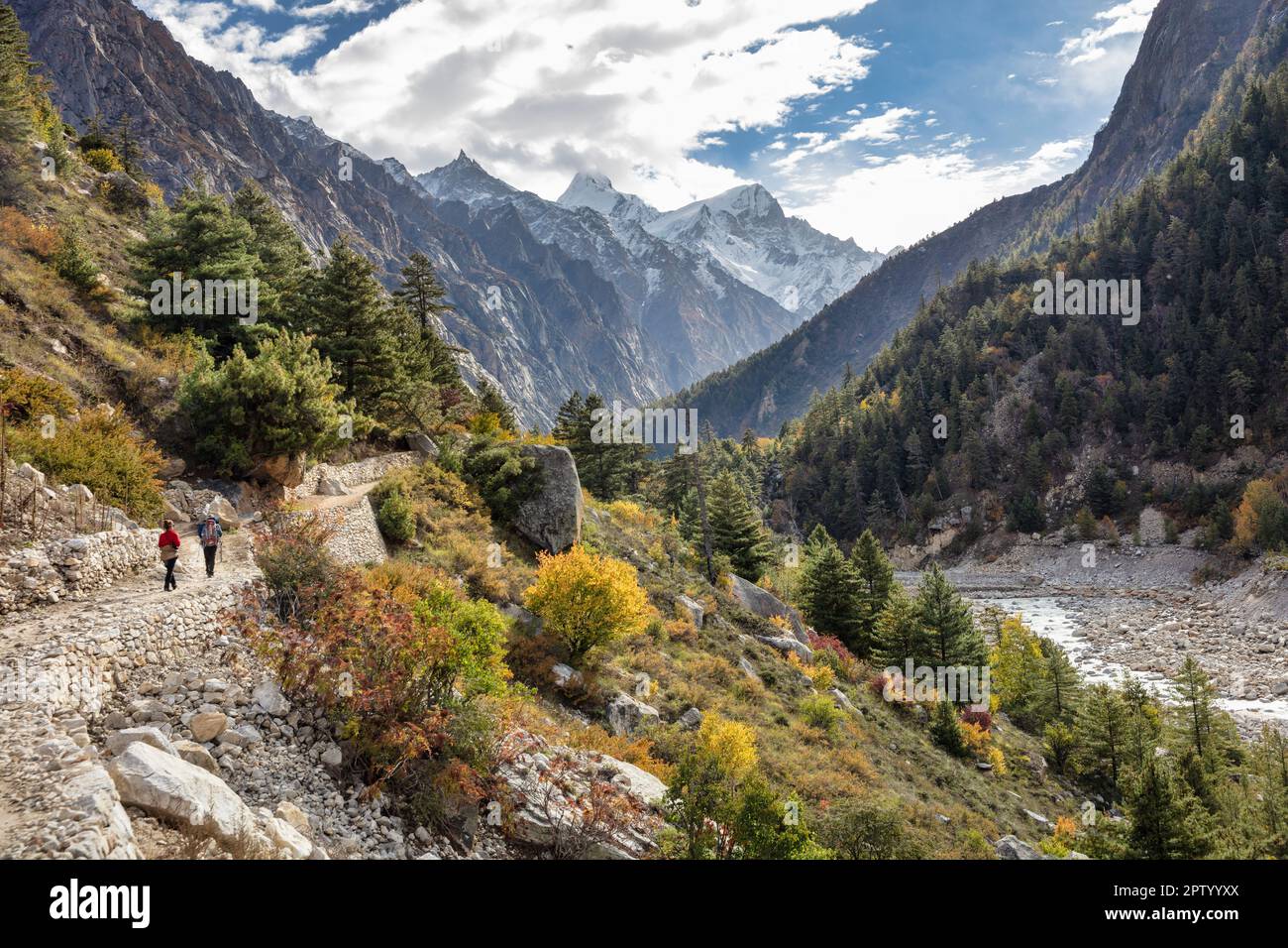 India, Uttarakhand, Gangotri. Himalaya. Pilgrimage site. Bhagirathi ...