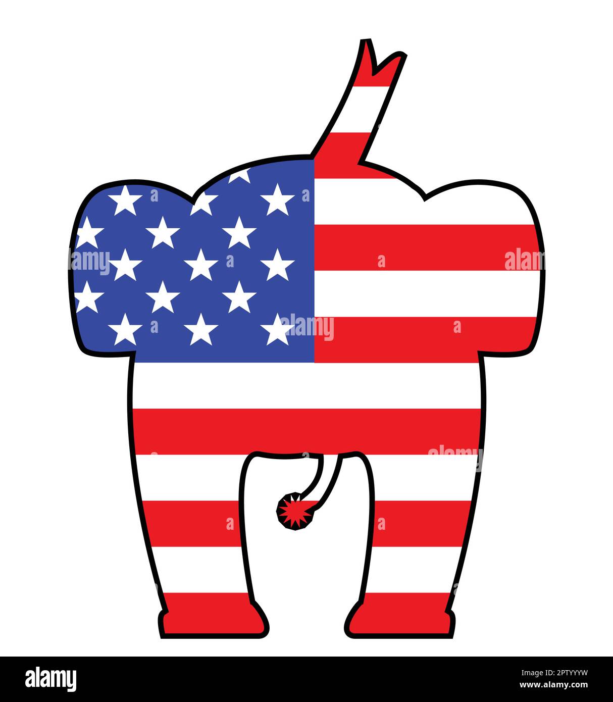Republican USA Flag Elephant Silhouette On White Stock Vector Image ...