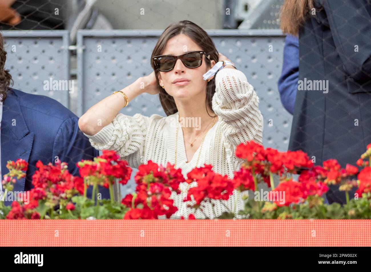 Sandra Gago during Alcaraz's match at the Mutua Madrid Open at the Caja ...