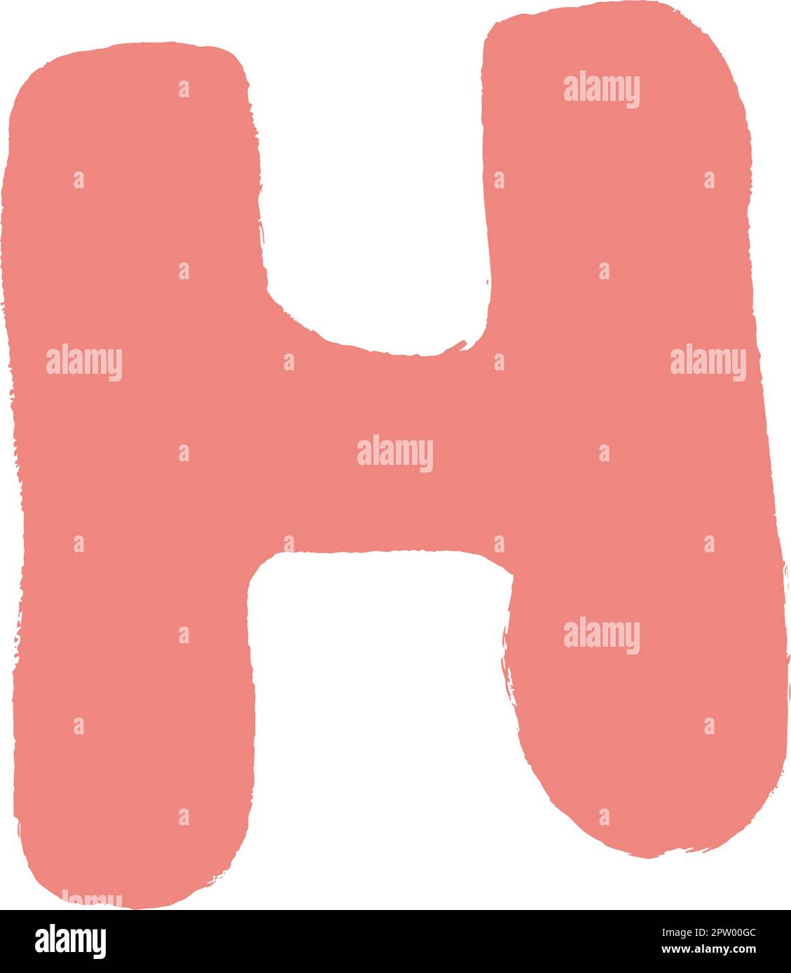 Alphabet H letter Hand Drawn illustration element for kids kindergarten ...