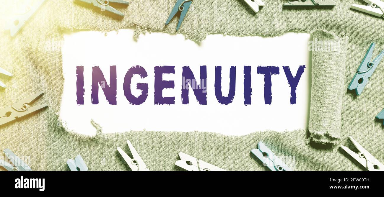 Conceptual display Ingenuity, Business showcase the quality of being ...