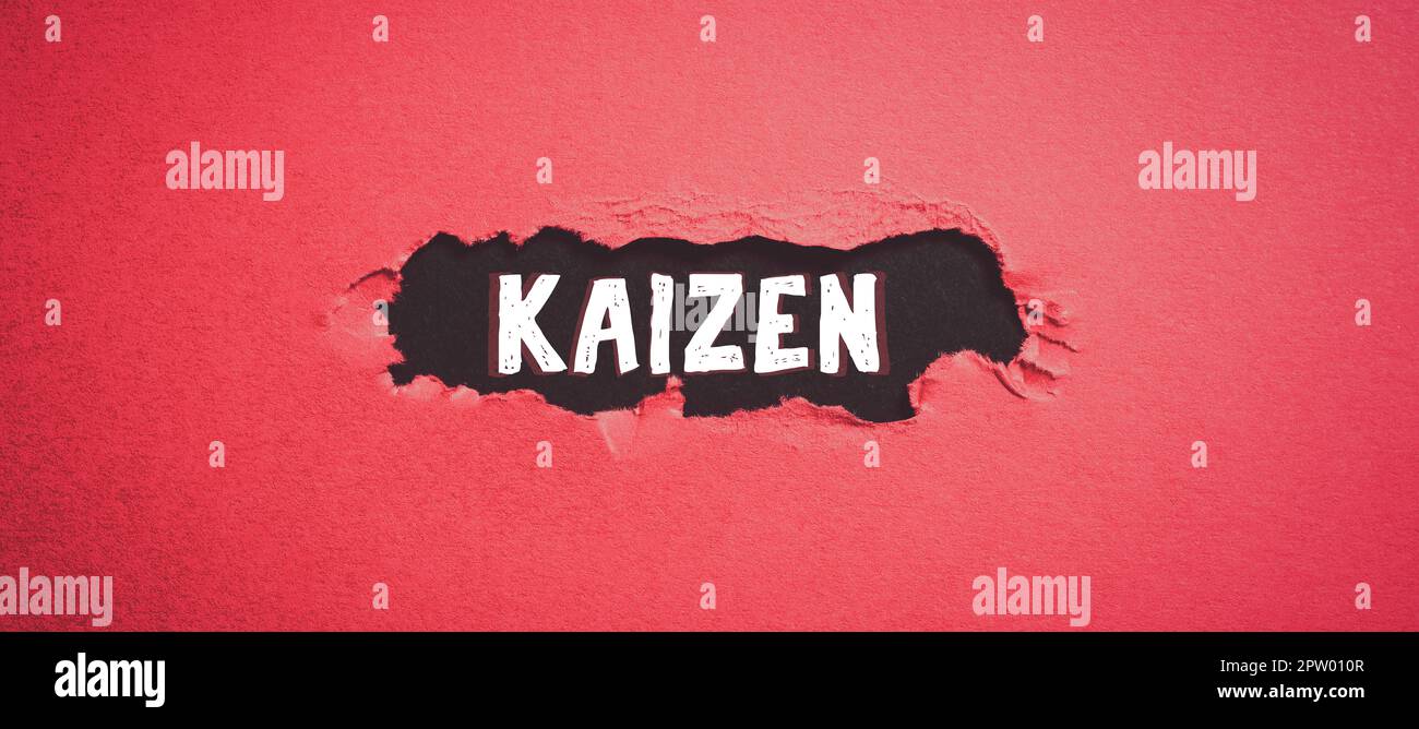 Conceptual display Kaizen, Word for a Japanese business philosophy of ...