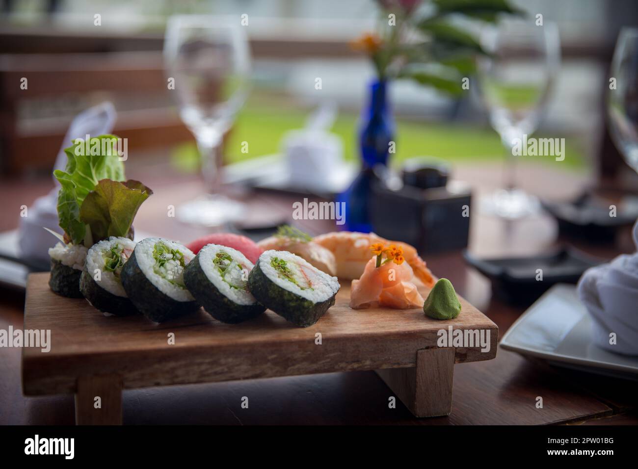 Sushi roll with varies types of nigiri Stock Photo - Alamy