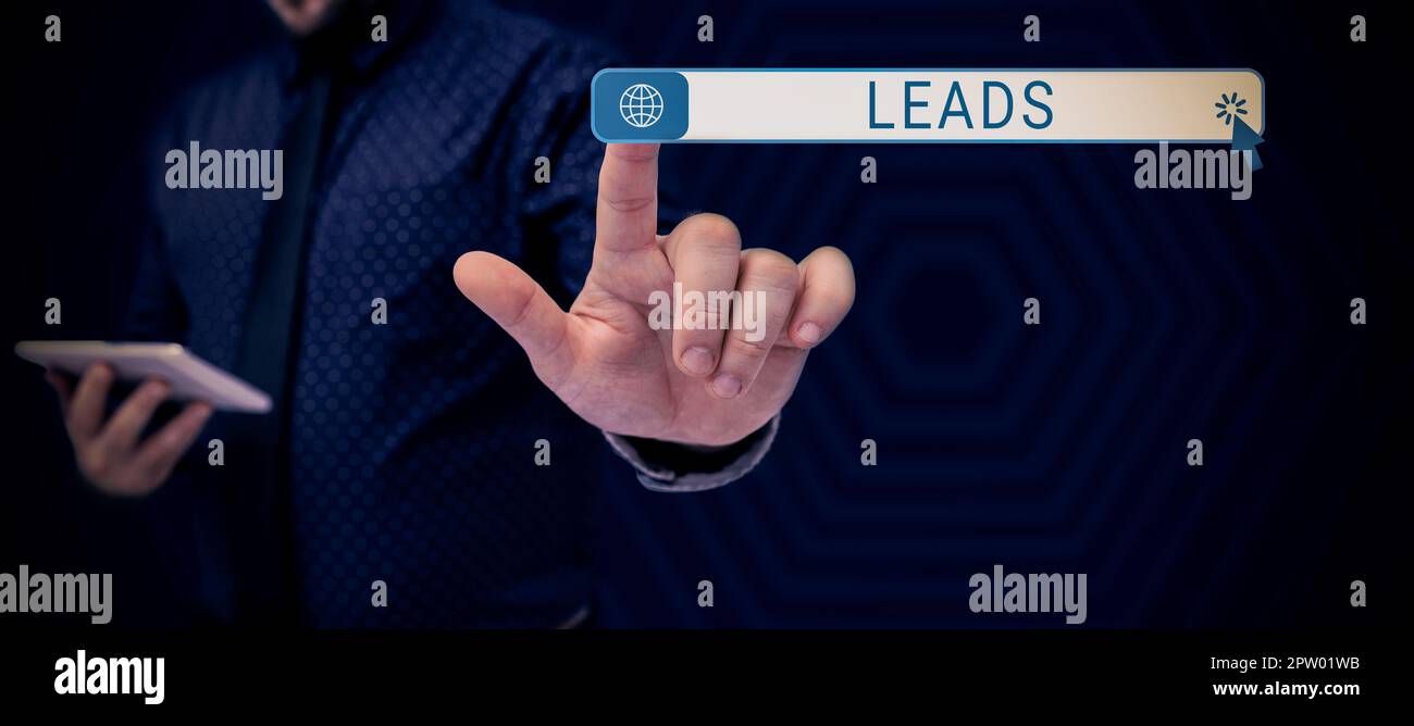 Inspiration showing sign Leads, Business overview route or means of ...