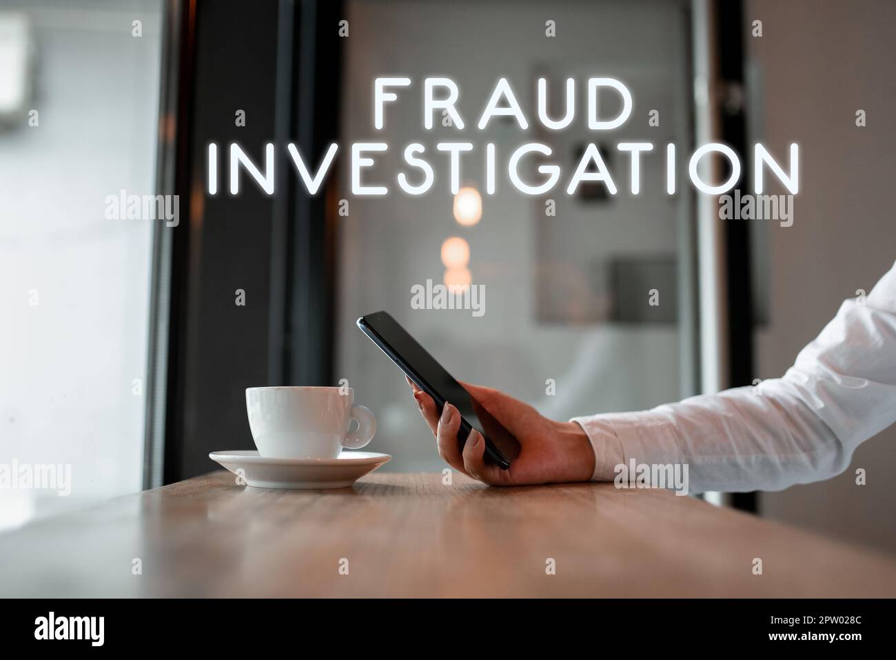 Hand writing sign Fraud Investigation, Business overview process of ...