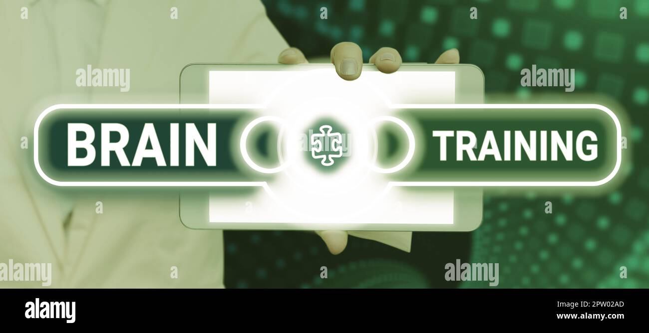 Conceptual display Brain Training, Business overview mental activities ...