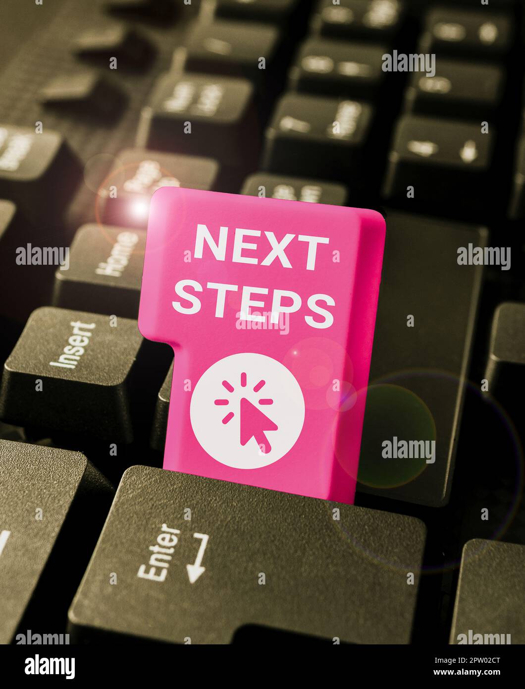 Text caption presenting Next Steps, Business concept numper of process ...