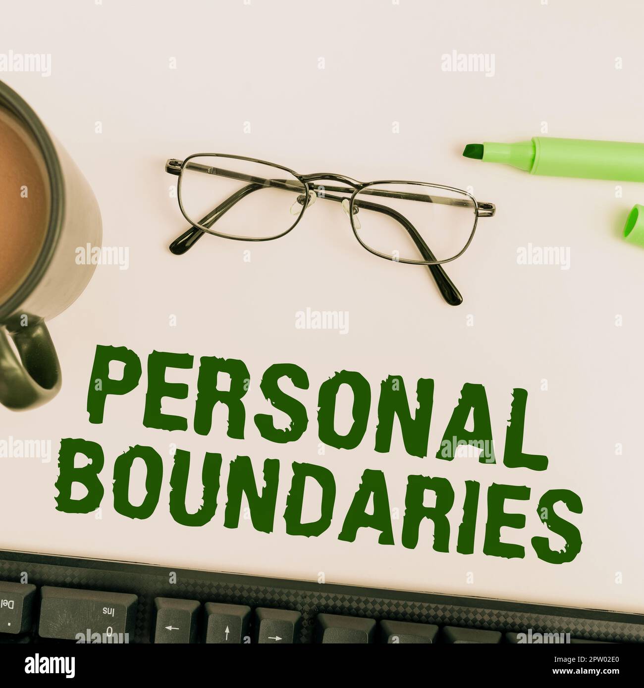 Conceptual display Personal Boundaries, Word for something that ...