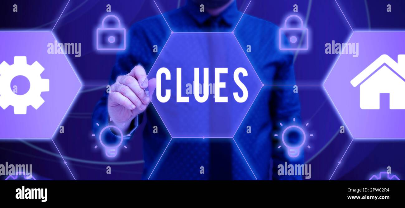 Writing displaying text Clues, Business concept Piece of evidence ...