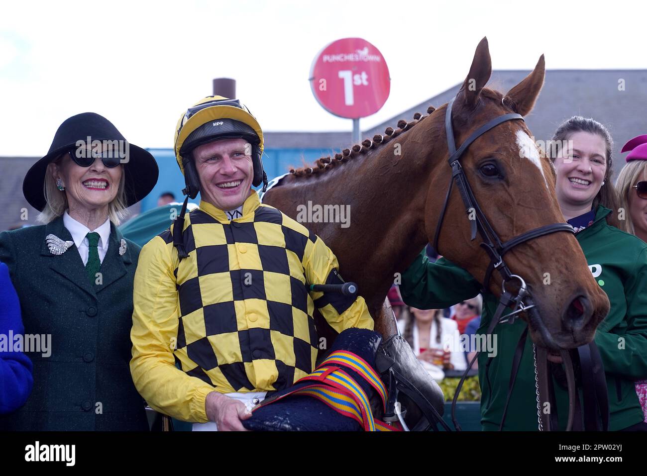 Jockey Paul Townend and owner Marie Donnelly after winning the Paddy ...