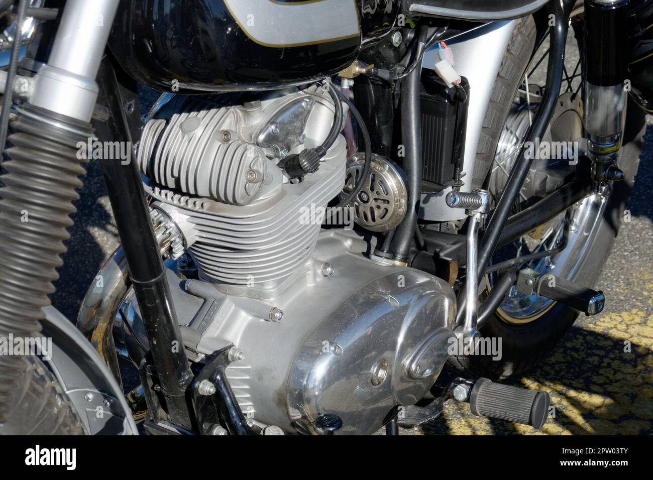 Antique motorcycle engine close up detail background Stock Photo - Alamy