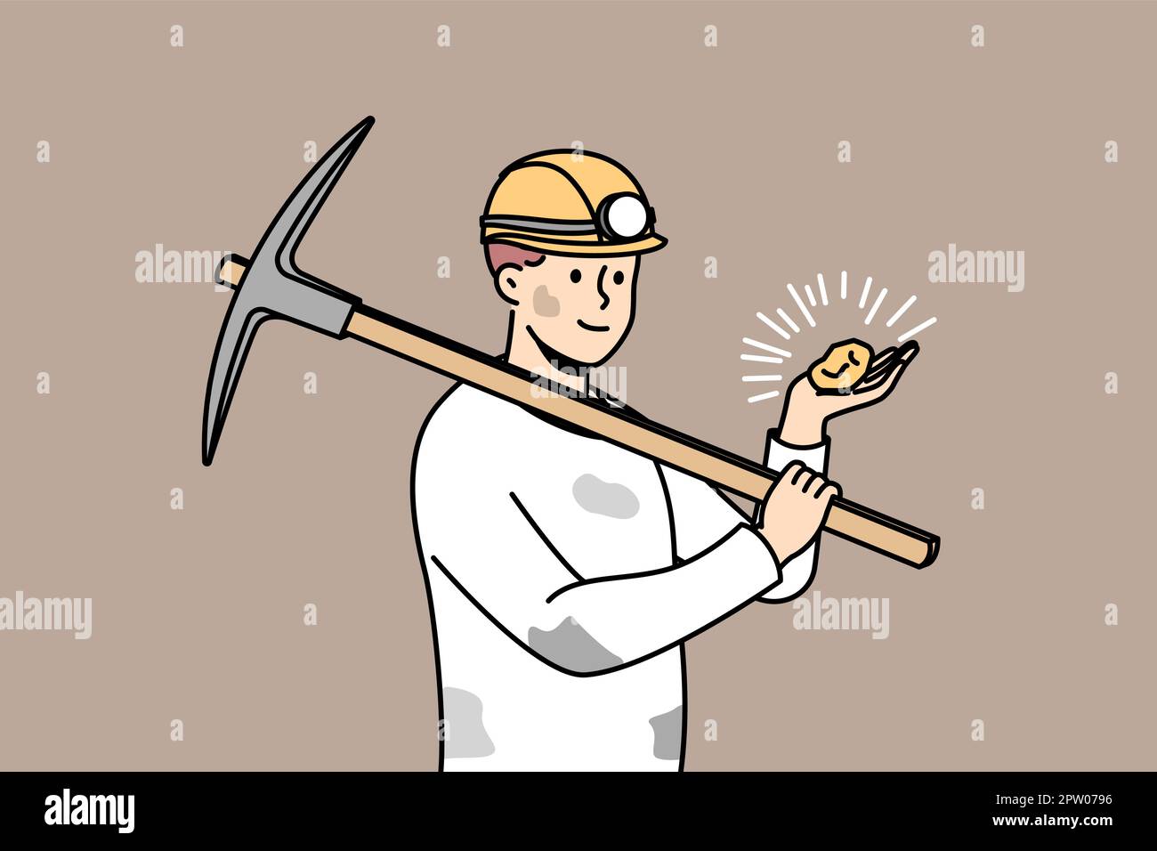 Man work in coal mine Stock Vector Images - Alamy