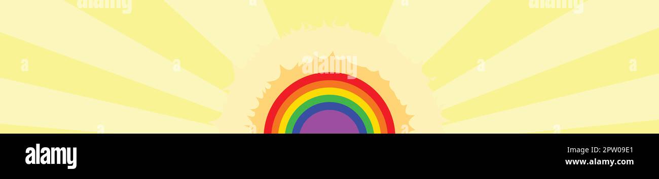 Sun Rainbow Banner Stock Vector Image & Art - Alamy