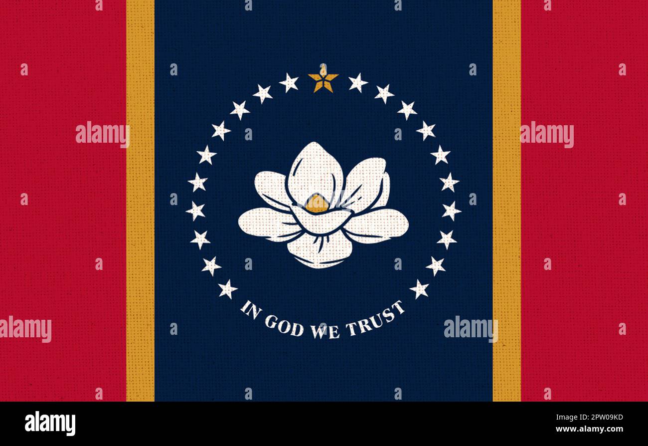 Flag of American state Mississippi. Flags of the U.S. states Fabric ...