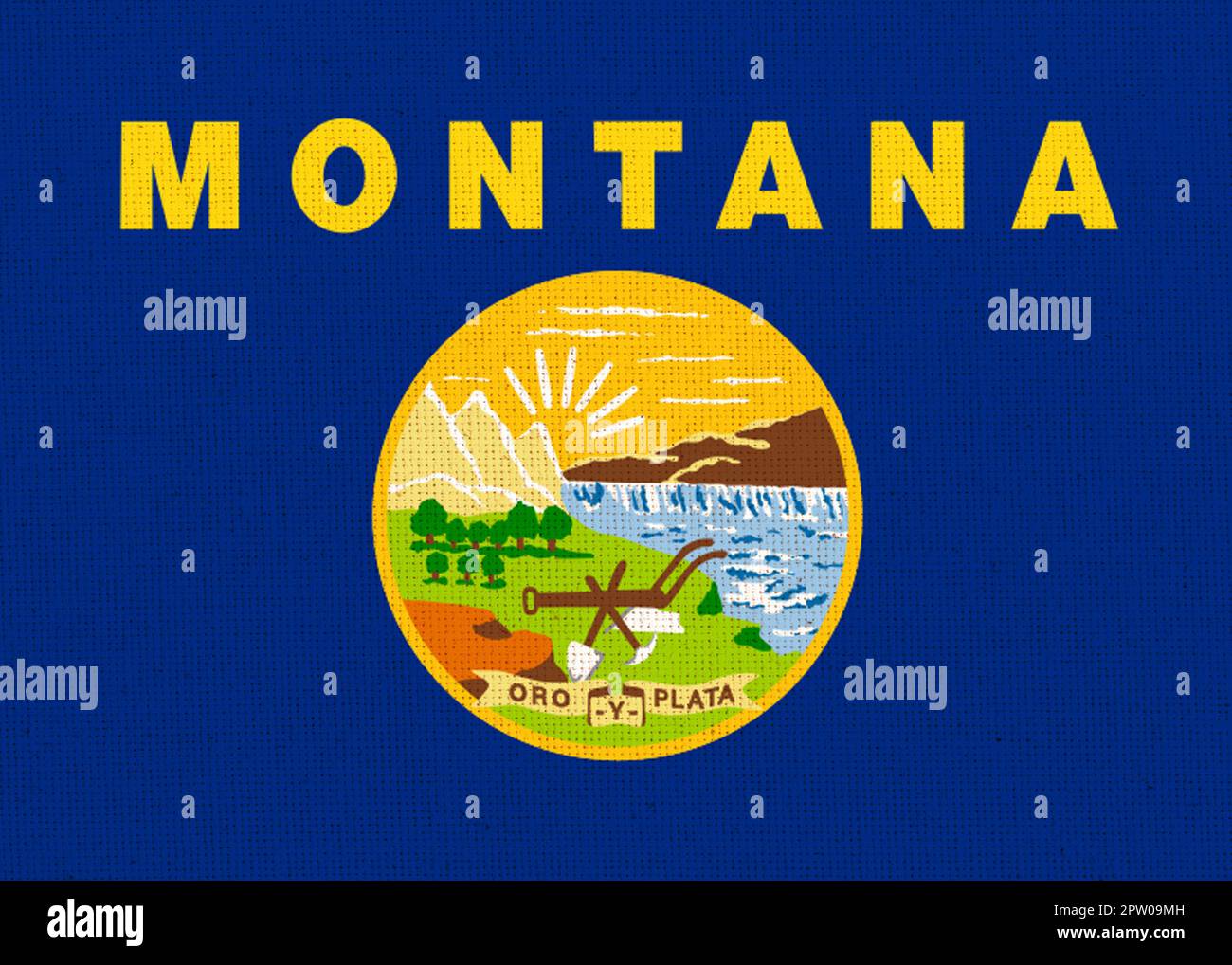 Flag of American state Montana on textured surface. Flags of U.S ...