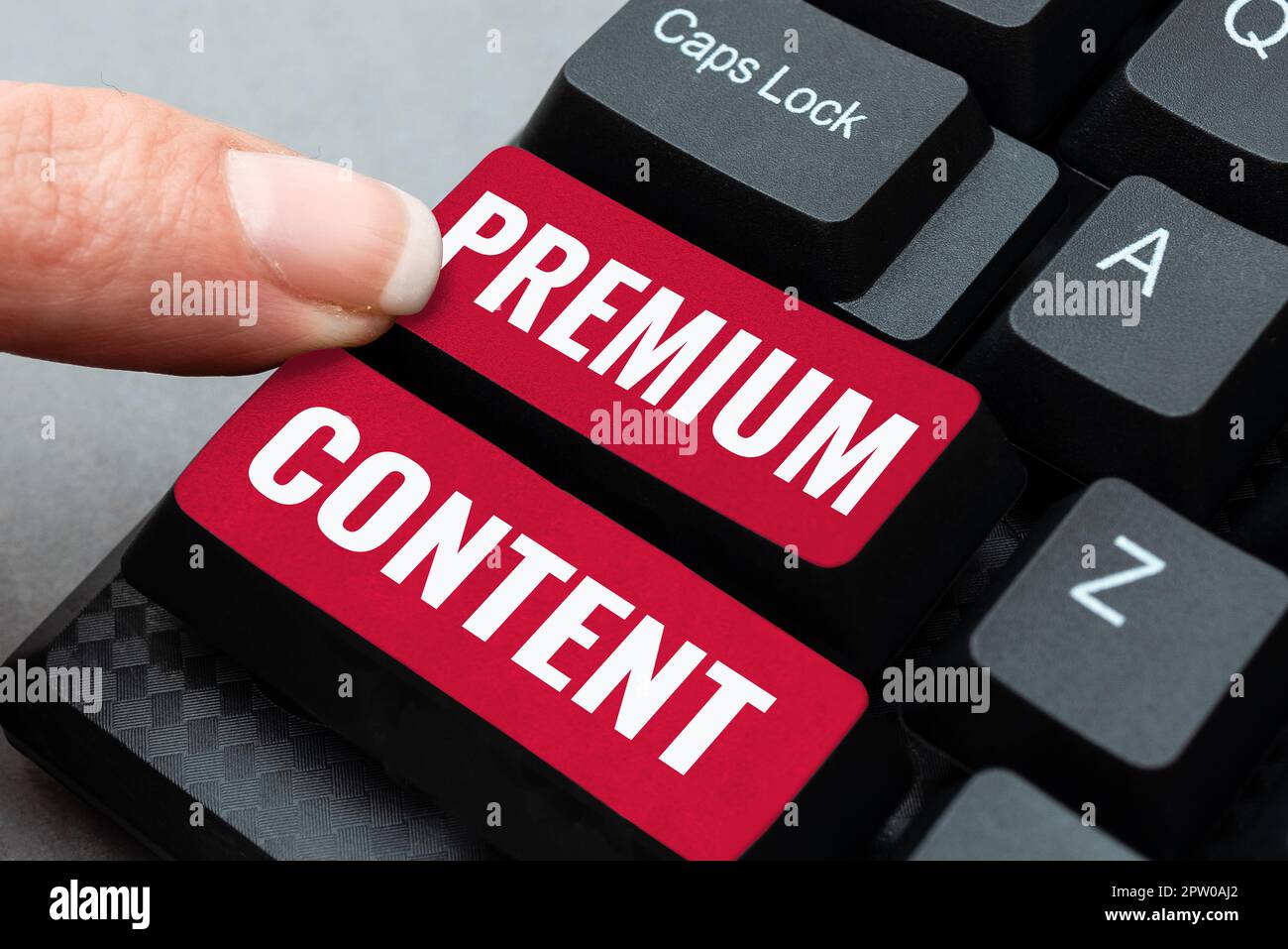 Text showing inspiration Premium Content, Internet Concept higher ...