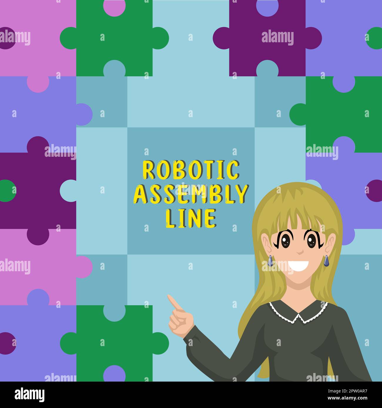 Hand writing sign Robotic Assembly Line, Word Written on use to ...