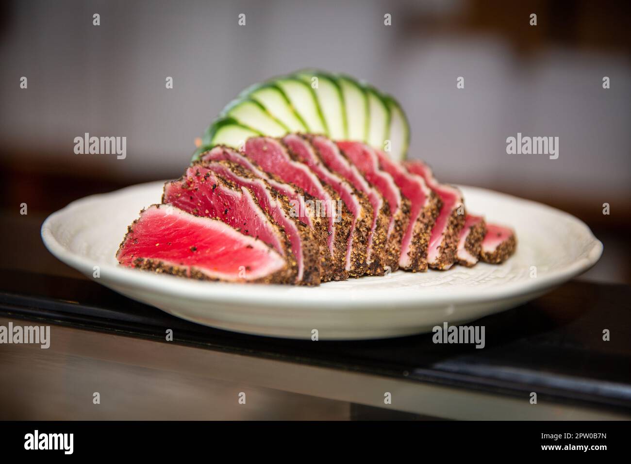 Fresh Sesame Crusted Seared Ahi Tuna Stock Photo - Alamy