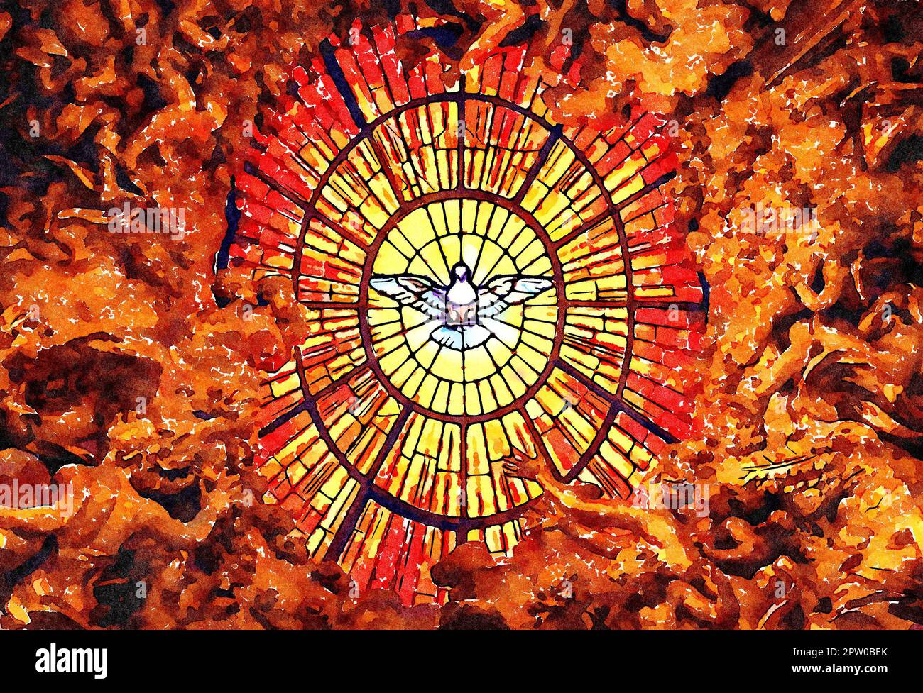 Creative illustration of Holy spirit symbol of peace, love and hope ...