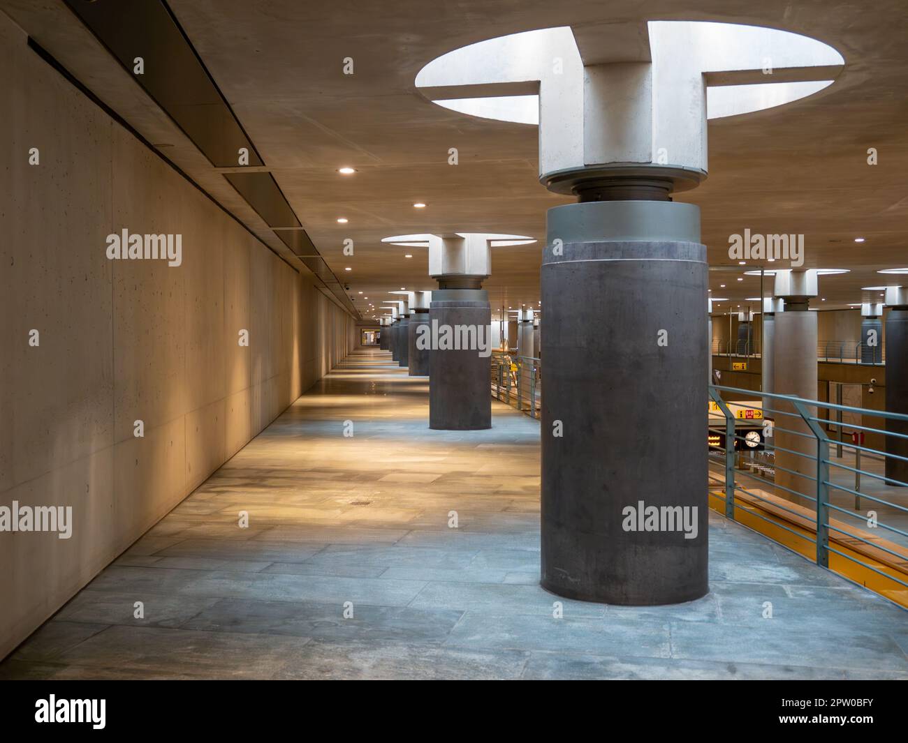 Empty the subway station. Newly built station. Close-up Stock Photo - Alamy
