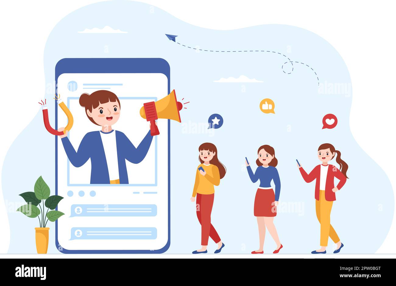 Celebrity Influencer with Posts on Internet for Advertising Marketing ...