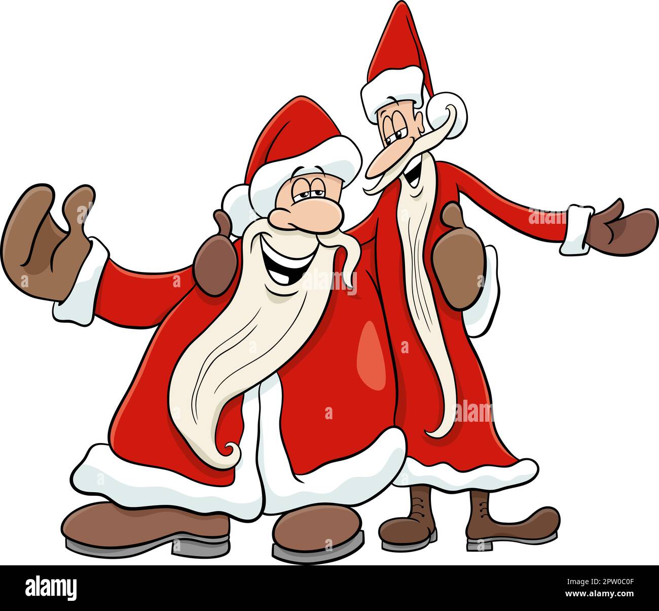 cartoon Santa Clauses singing a Christmas carol Stock Vector Image ...