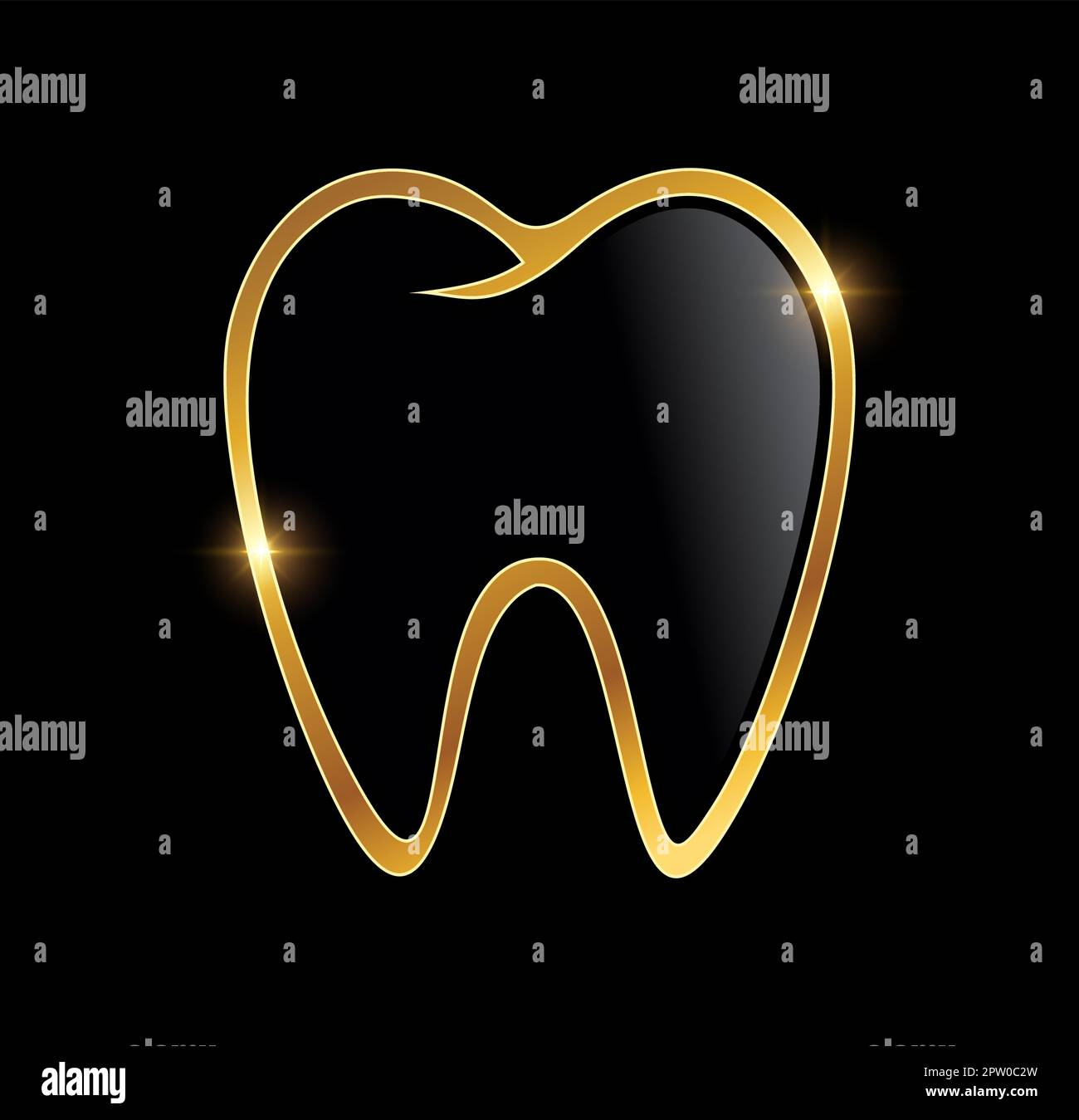 Golden Luxury Tooth Vector Icon Stock Vector Image & Art - Alamy