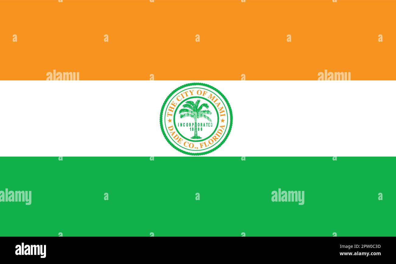 Flag Of Miami City Florida Stock Vector Image & Art - Alamy